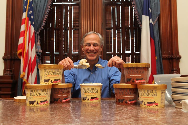Gov. Abbott Welcomes Return of Blue Bell - Texas Forest Country Living